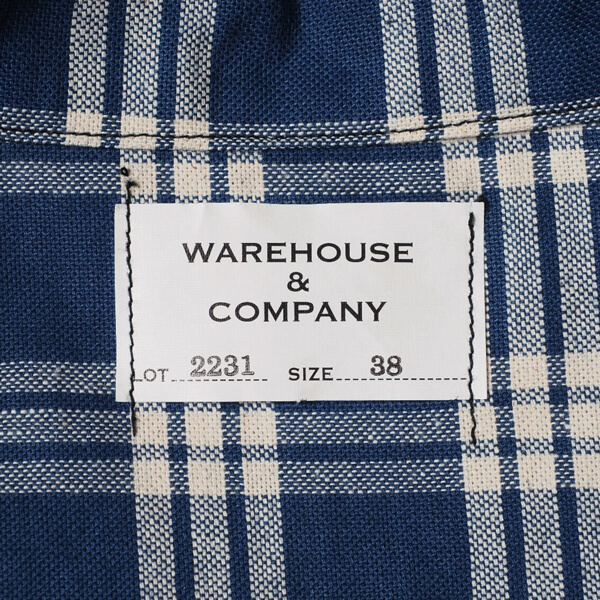 WAREHOUSE “Lot 2231 1900’S INDIGO BLUE and WHITE CHECK BLOUSE” | MASUYA